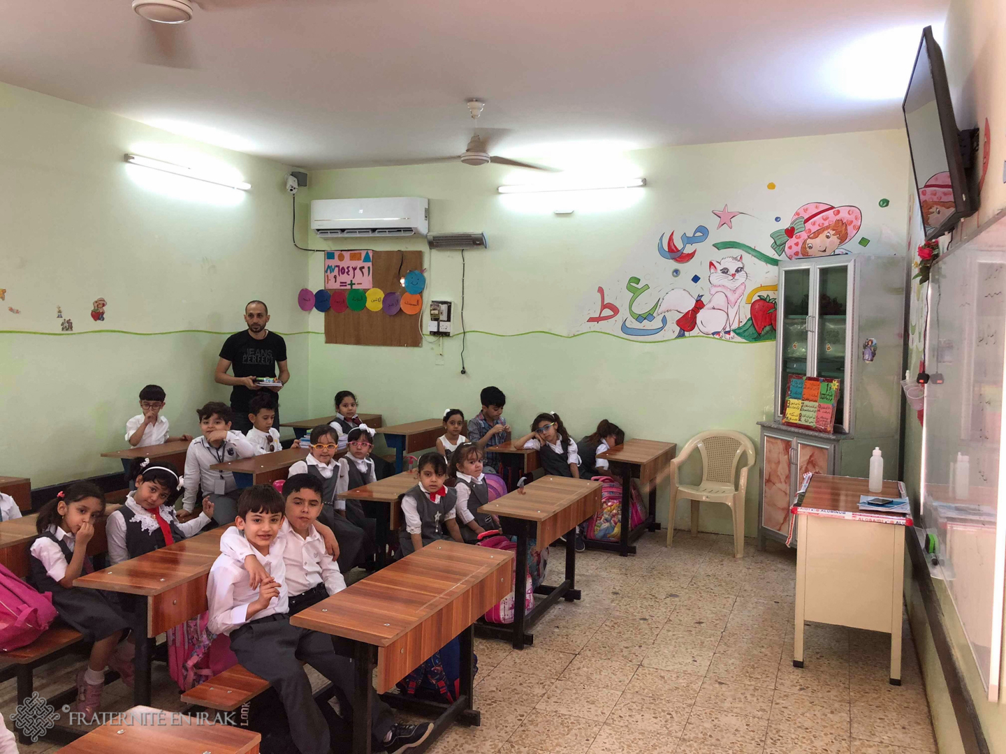 Pupils back at work in the extended Basra School - Fraternité en Irak
